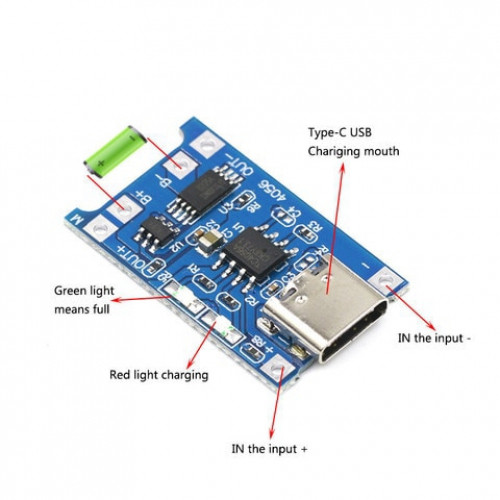 TYPE C : TP4056 - Battery Charging Module : Li-ion board (5V / 1A ...